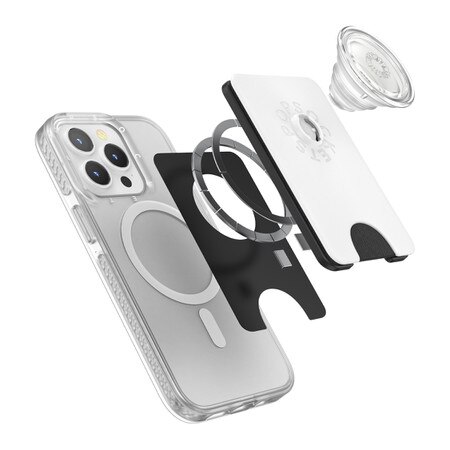 PopWallet+For MagSafe Round with Adapter Ring White/Clear